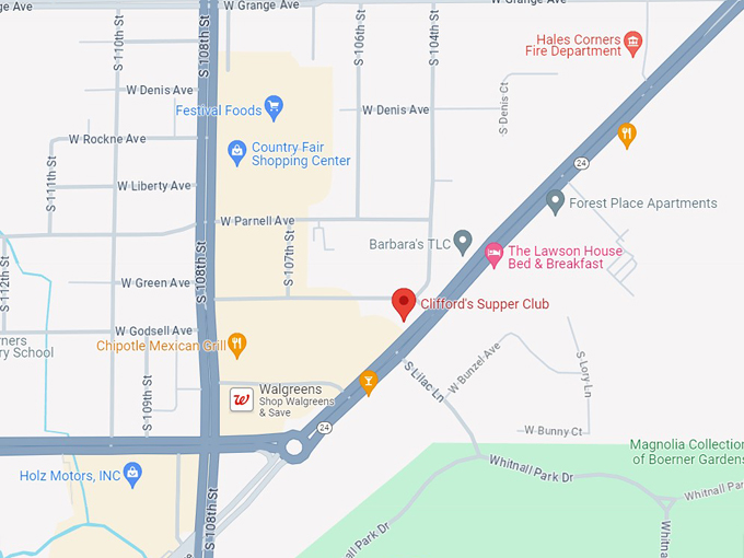 clifford's supper club 10 map