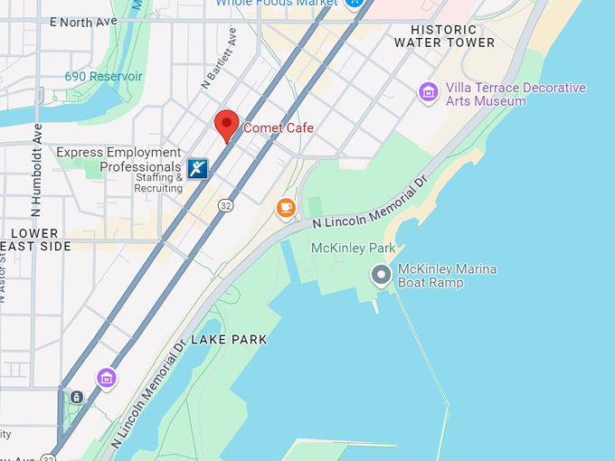 comet cafe 10 map