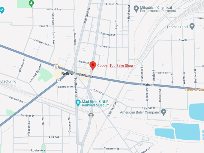 Copper Top Bake Shop 10 Map