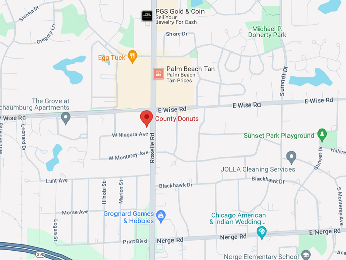 county donuts 10 map
