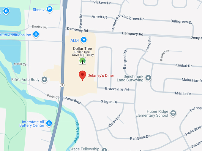 delaney's diner 10 map