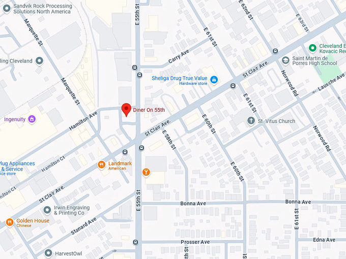 diner on 55th 10 map