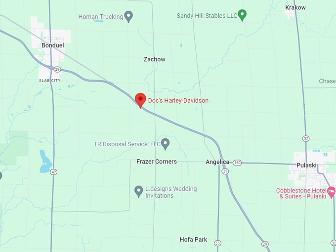 Doc&rsquo;s Harley-Davidson 10 map