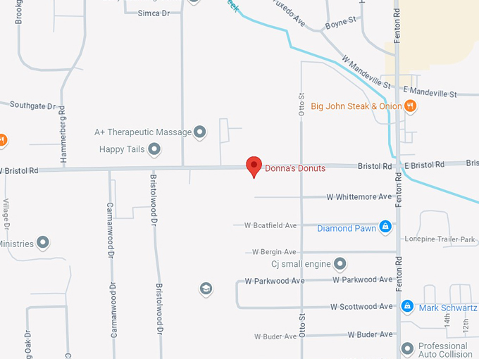 donna&rsquo;s donuts 10 map