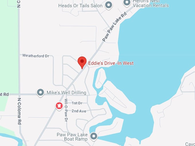 eddie's drive in west 10 map