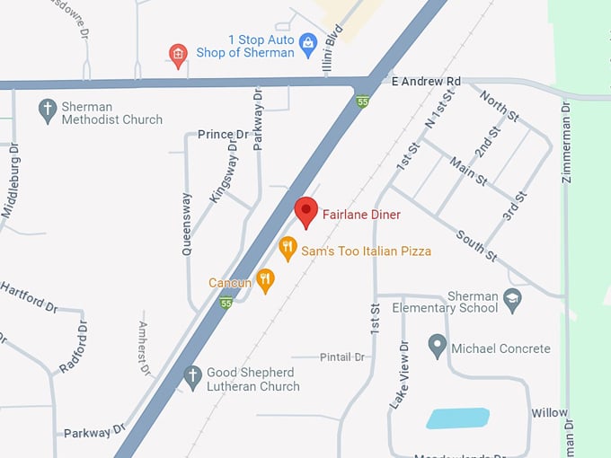fairlane diner map