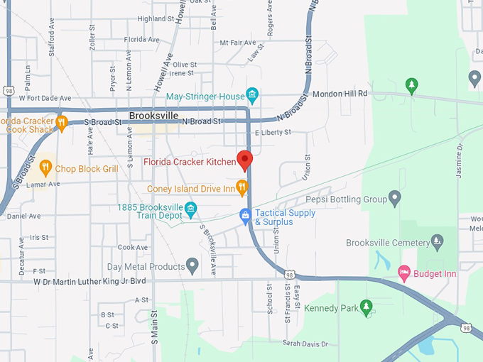 Florida Cracker Kitchen 10 map
