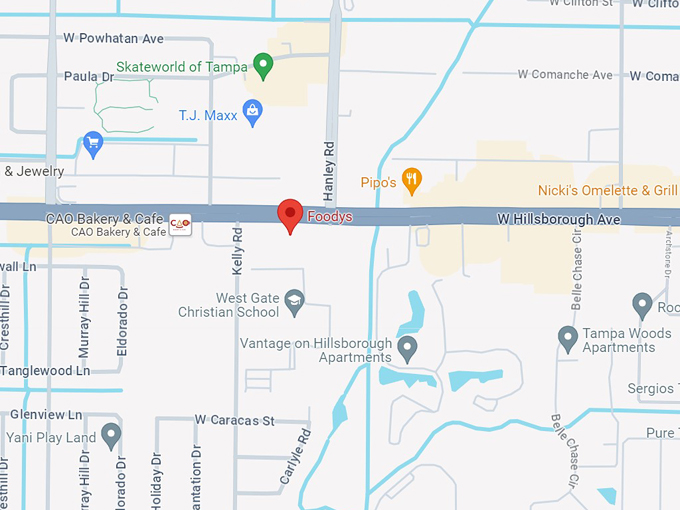 foodys restaurant 10 map