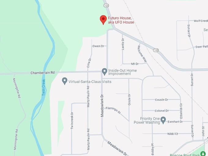 futuro house, a.k.a. ufo house 10 map