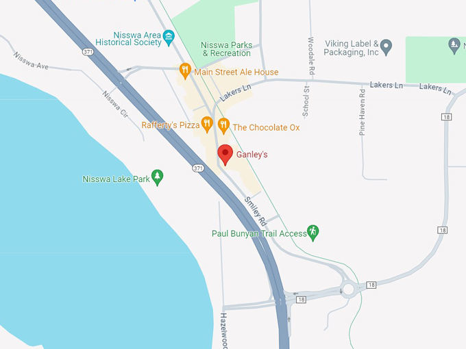 ganley's restaurant 10 map