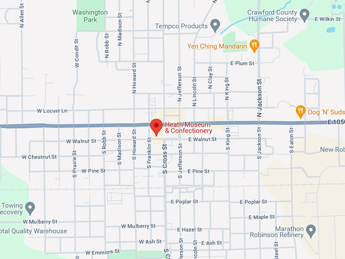 heath museum & confectionery map