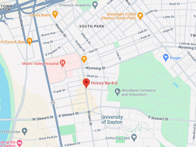 hickory bar b q 10 map