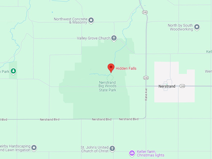 hidden falls at nerstrand big woods state park 10 map