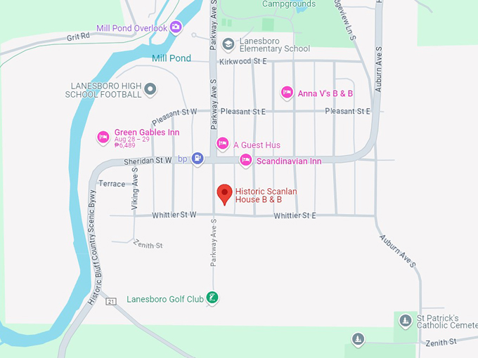 historic scanlan house b & b 10 map