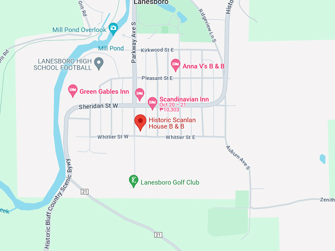 Historic Scanlan House Bed & Breakfast 10 Map