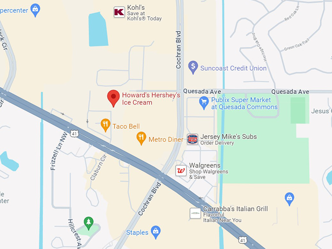 howard's hershey's ice cream 11 map