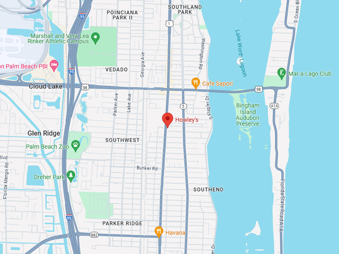 Howley's Restaurant 10 Map
