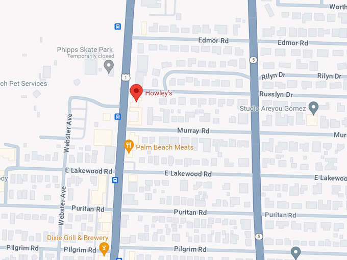 howley's restaurant 10 map