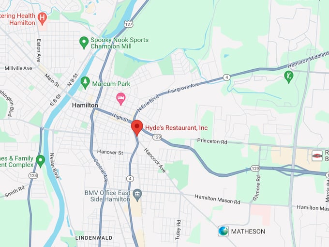 hyde's restaurant 10 map