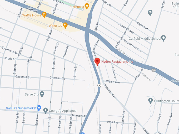 hyde's restaurant map