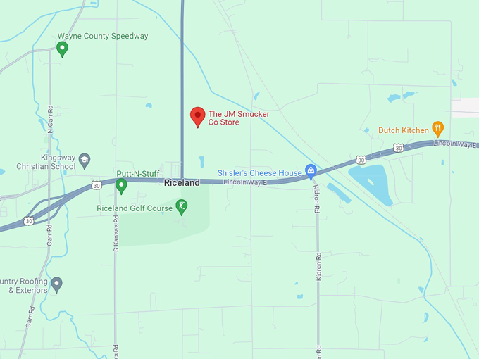 j.m. smucker company store and cafe map
