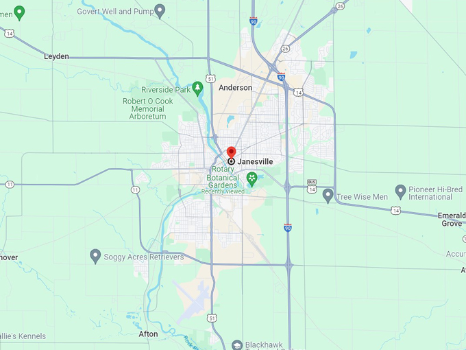 janesville, wi 10 map