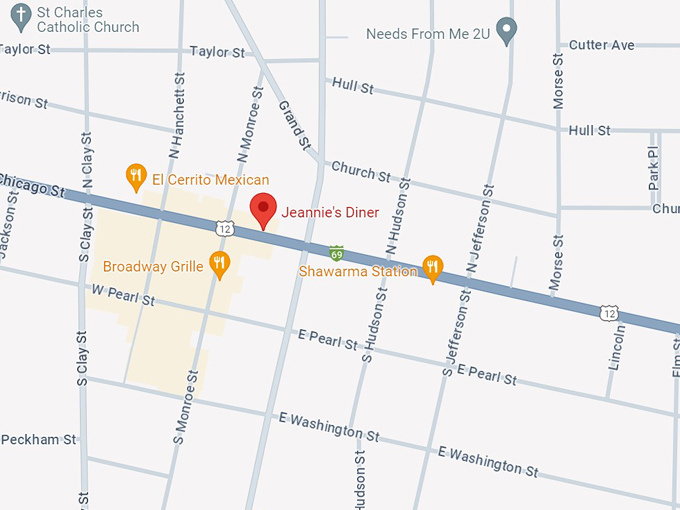 jeannie's diner 10 map