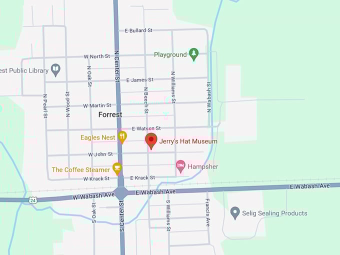 jerry's hat museum 10 map