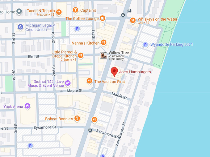 joe's hamburgers 10 map