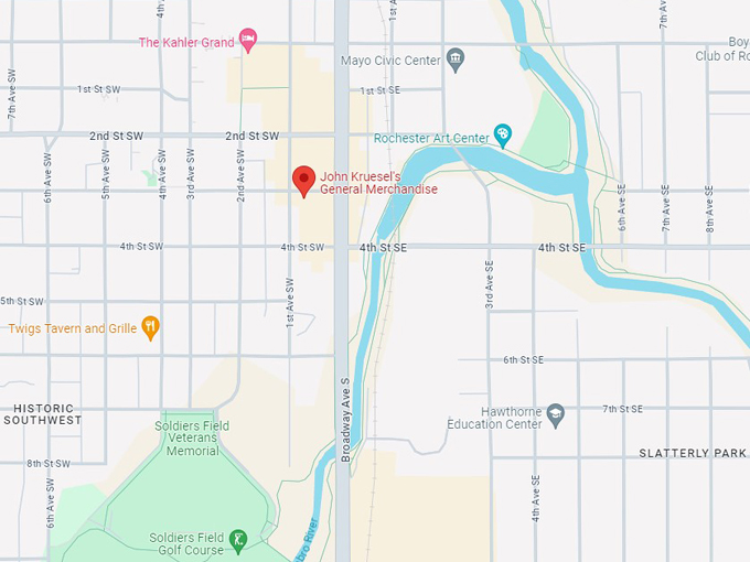 john kruesel's general merchandise 10 map