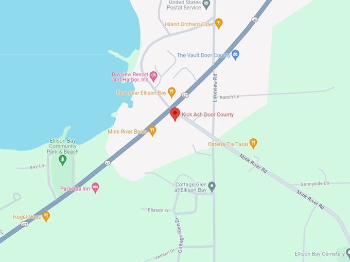 Kick Ash Door County 10 map