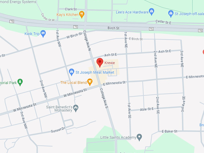 krewe restaurant 10 map