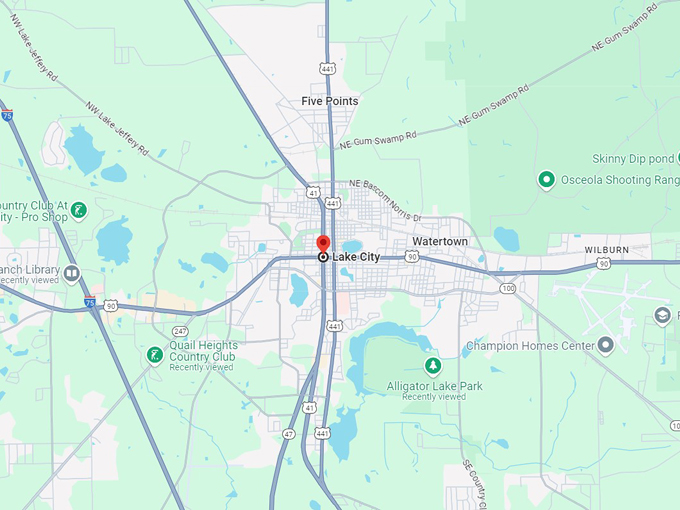 lake city, florida 10 map