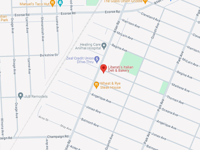 liberati's italian deli & bakery 10 map