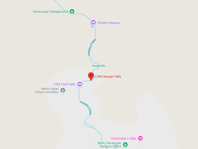 little navajo falls 10 map