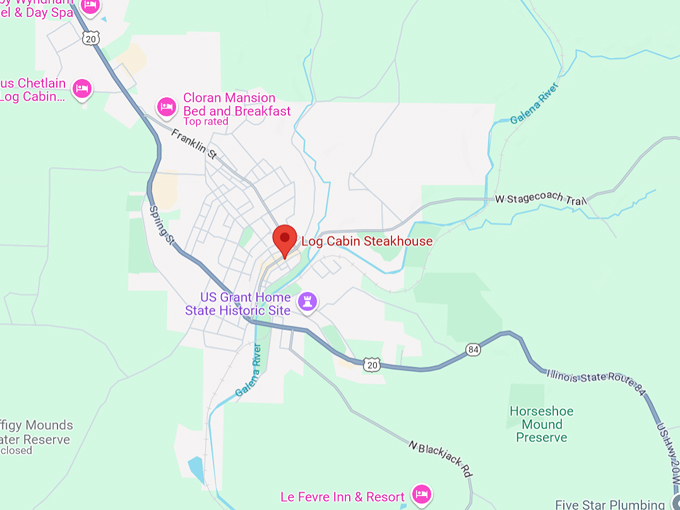 log cabin steakhouse 10 map