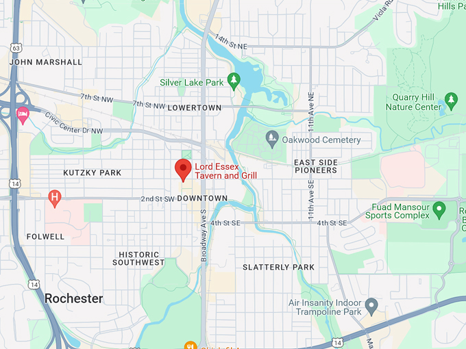 lord essex tavern and grill at the kahler grand hotel 10 map