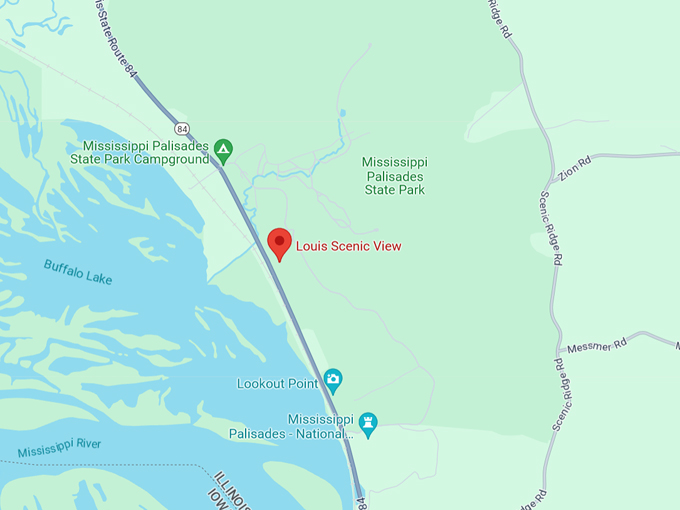 louis scenic view in mississippi palisades state park 10 map