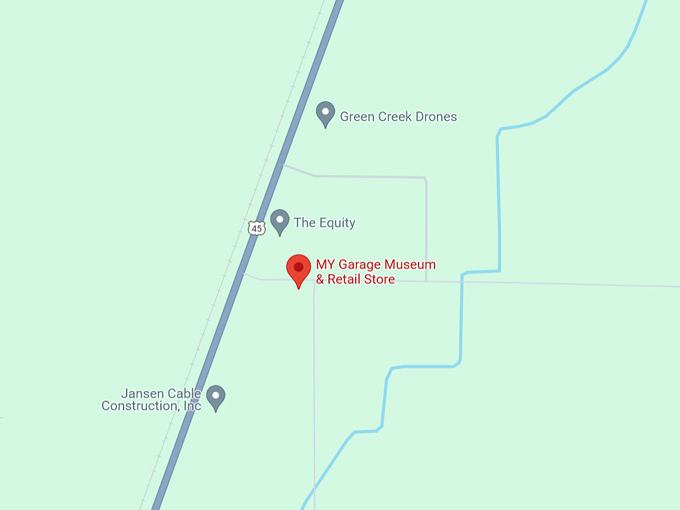 my garage museum & retail store 10 map