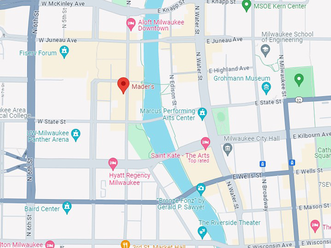 mader's restaurant 10 map