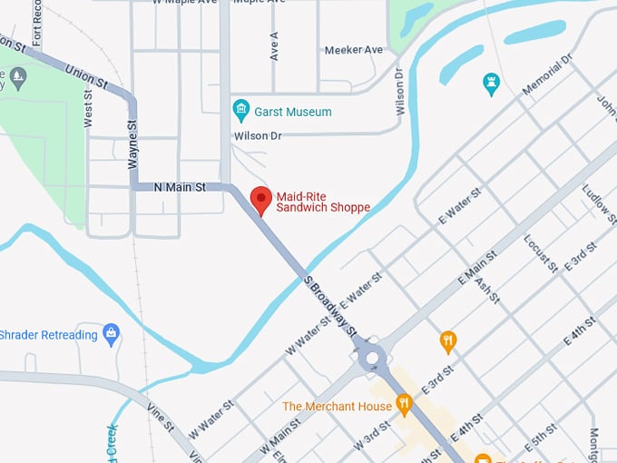 Maid-Rite Sandwich Shoppe 10 Map