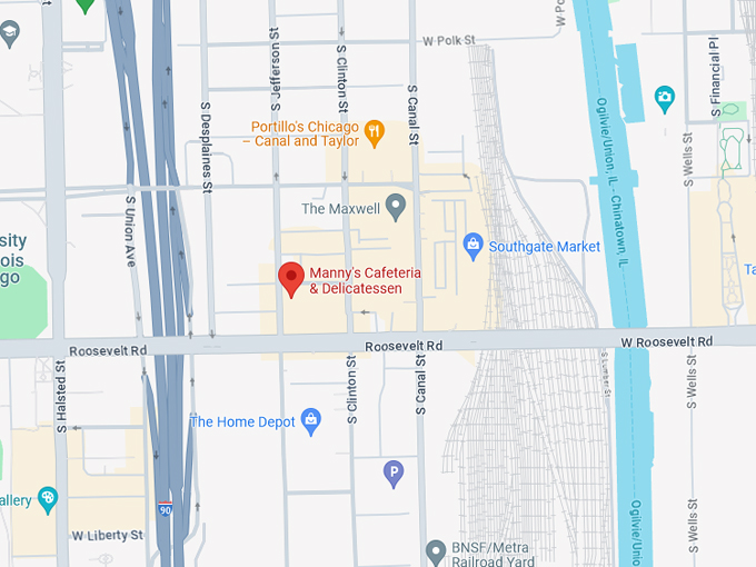 Manny's Cafeteria & Delicatessen Map