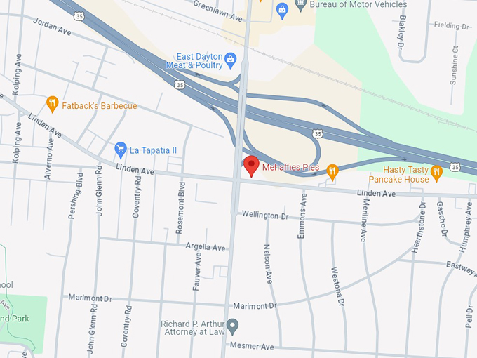 Mehaffies Pies 10 map