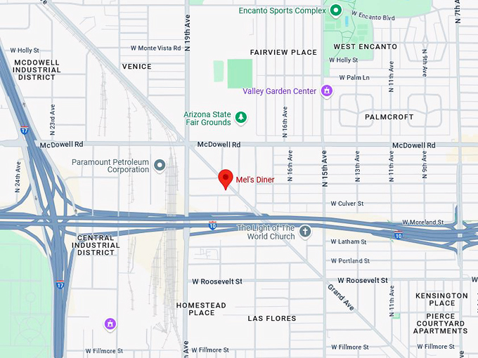 mel's diner 10 map