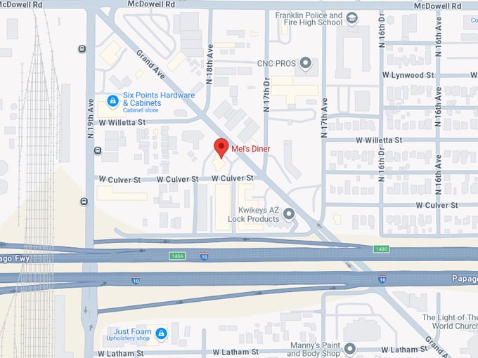 mel's diner 1747 grand ave, phoenix, az 85007, united states 10 map