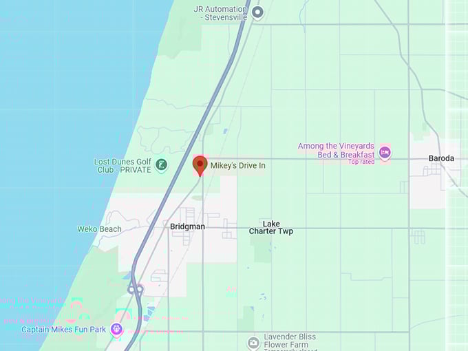 mikey's drive in 10 map