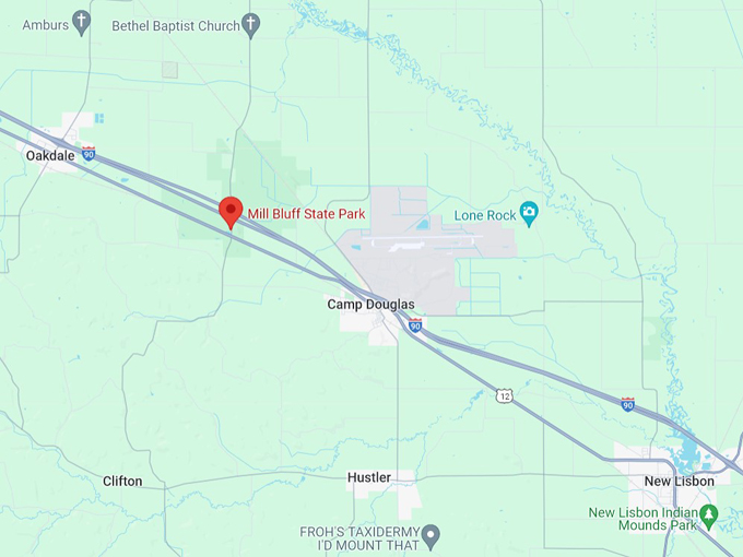 mill bluff state park 10 map
