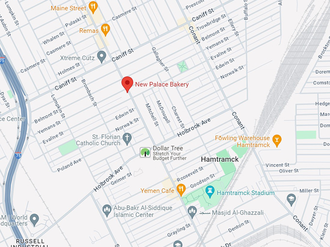 new palace bakery 10 map