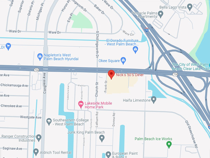 Nick's 50's Diner 10 map