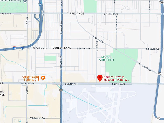 nite owl drive in ice cream parlor & sandwich shoppe 10 map